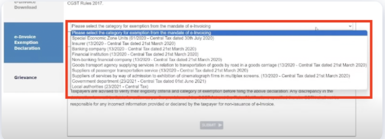 How to submit an e-invoice Exemption declaration? - Stocks Mantra