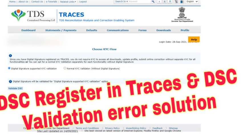 How to resolve DSC registration error on TRACES portal | Error occurred ...